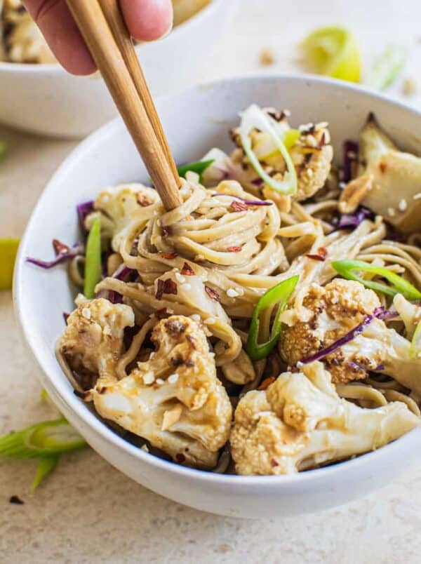 Cauliflower Satay Noodle Bowls - Home Grown Happiness